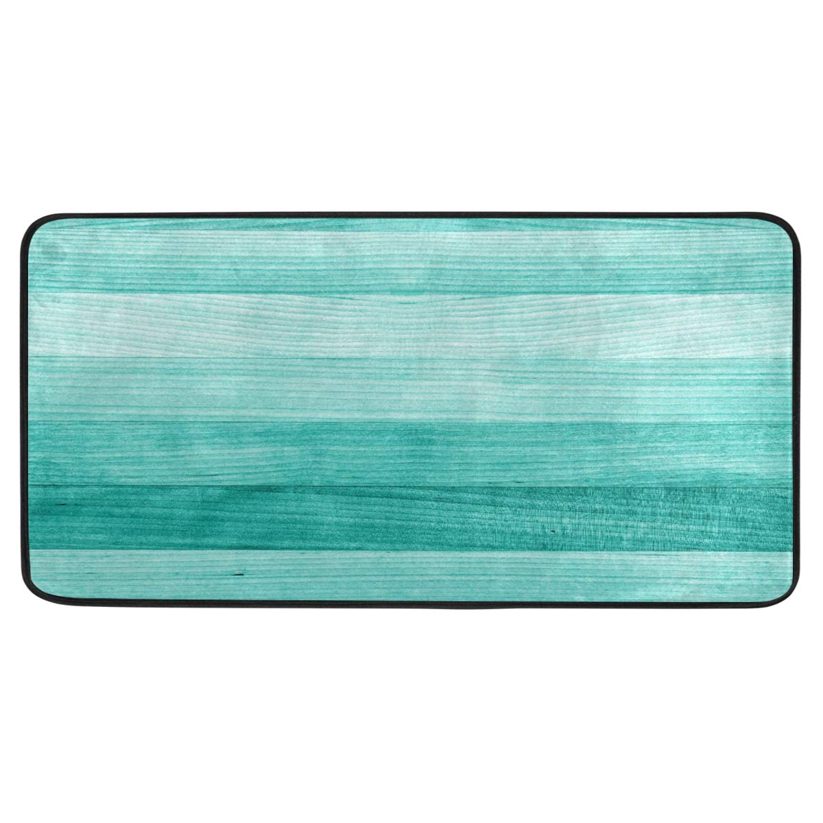 STAYTOP Vintage Teal Mint Green Wood Texture Kitchen Rugs Kitchen Mats Polyester Non Slip Washable Cushioned Mats Antifatigue Comfort Floor Mat Doormat for Kitchen Washroom Bedroom 39 x 20 inch