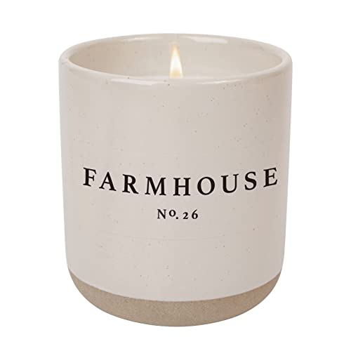 Sweet Water Decor Farmhouse Candle | Autumn, Cinnamon, and Nutmeg, Fall Scented Soy Candles for Home | 12oz Stone Jar, 60+ Hour Burn Time, Made in the USA