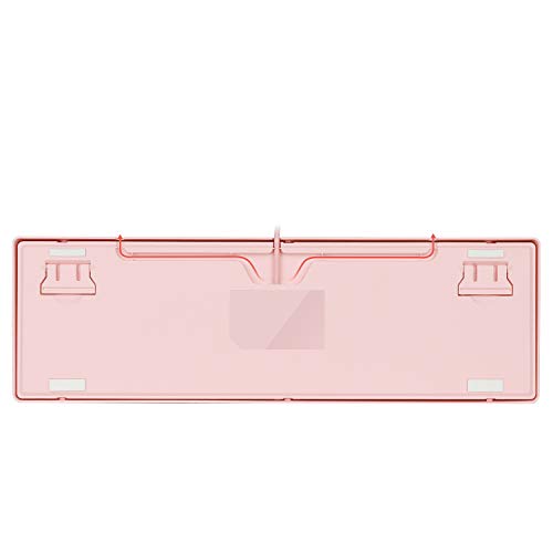 MageGee Mechanical Pink Gaming Keyboard MK-Armor LED Rainbow Backlit and Wired USB 104 Keys Keyboard with Blue Switches, for Windows PC Laptop Game(Pink&White)