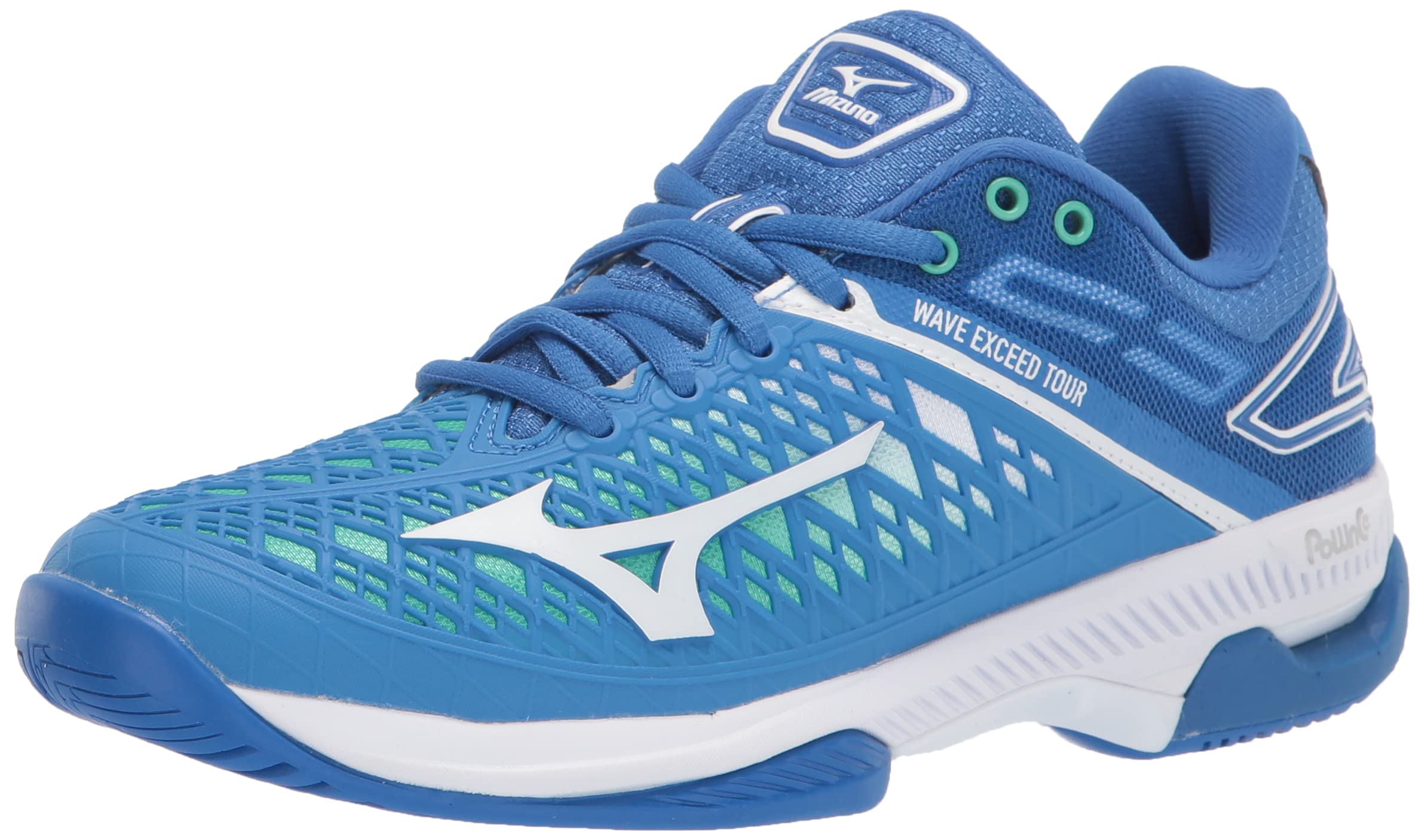 Mizuno Women's Wave Exceed Tour 4 All Court 4 Tennis Shoe, Nebulas Blue-White, 6