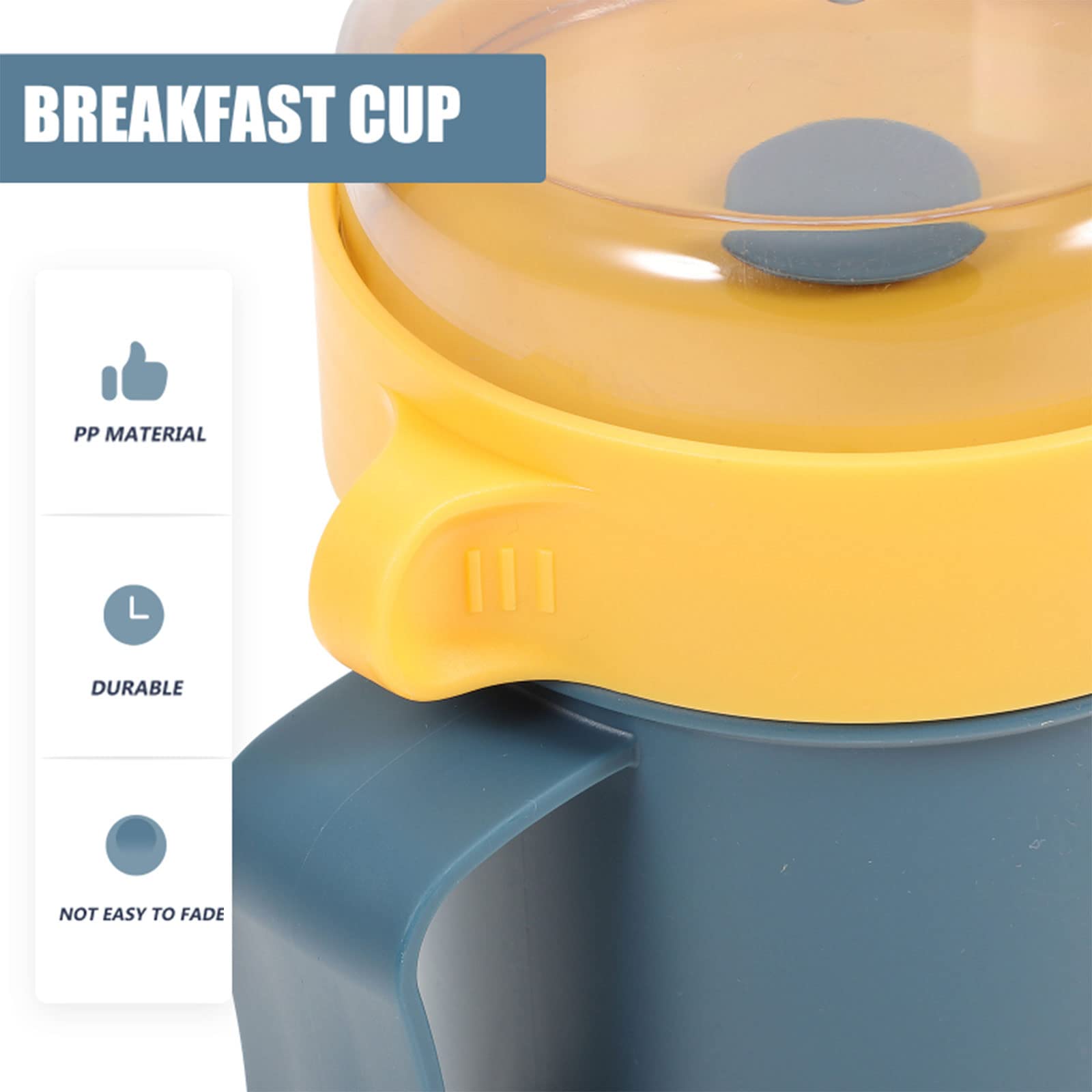SUNSHNO Soup Mug,18 Ounce Microwave Soup Cups with Lid Allows Food Flasks Oven Milk Cup Food Jar Container for Noodles, Hot Cereal and More in a Single Container-(Yellow)