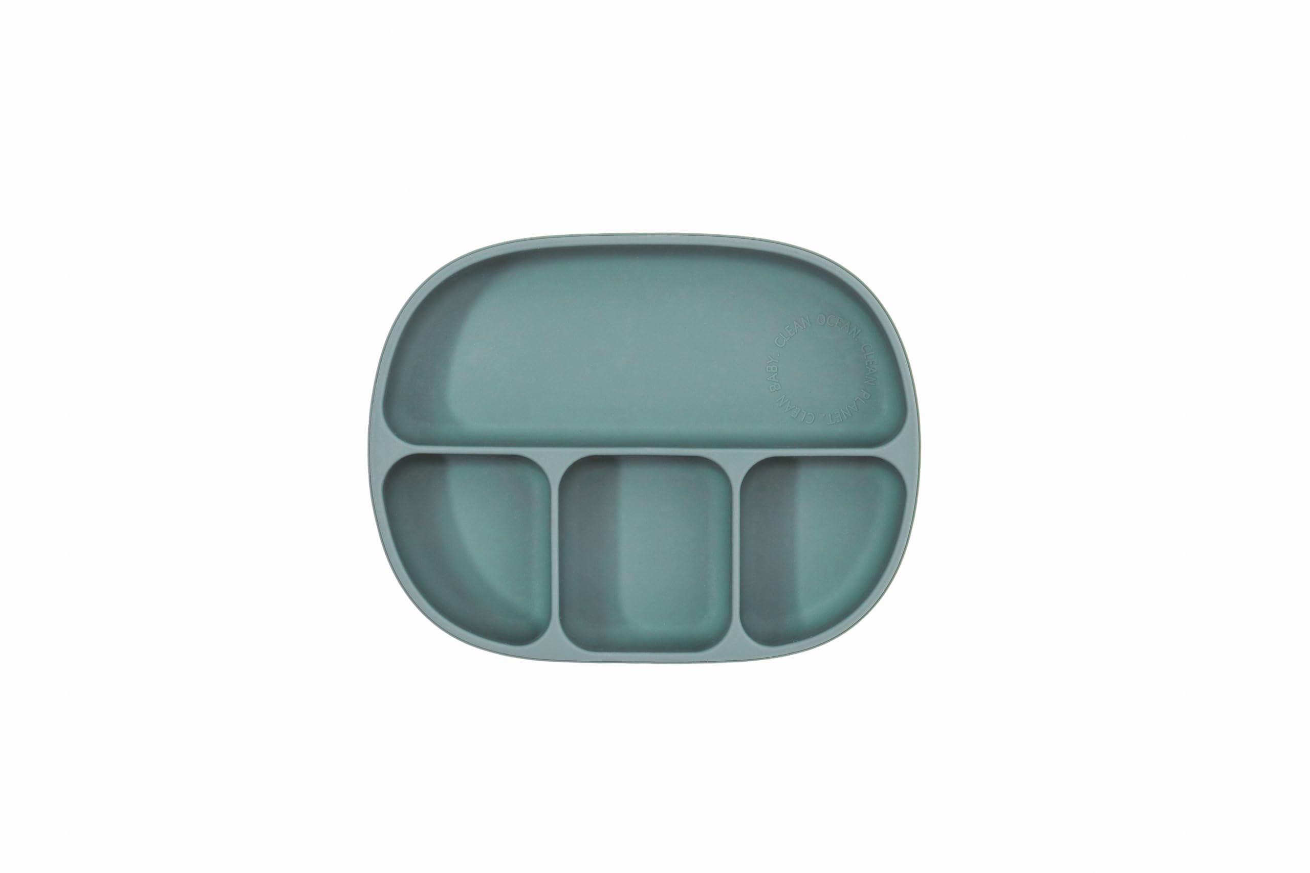 PAPERCLIP Silicone Sectioned Plates in Cactus Green with Resusable Snack Bag