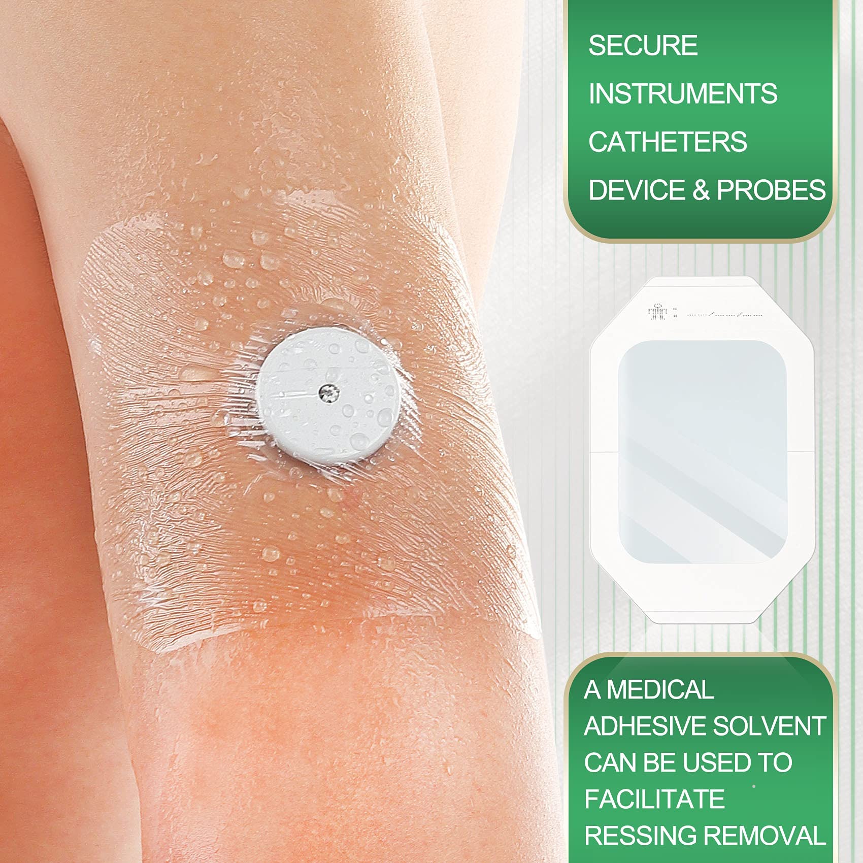 NeuHeils Transparent Film Dressing, Large Waterproof Wound Cover Bandage 4''x4.75'', 50 Packs, Post Surgical Shower or IV Shield, Tattoo Aftercare Bandage, Adhesive Patch 4 x 4 3/4 Inch