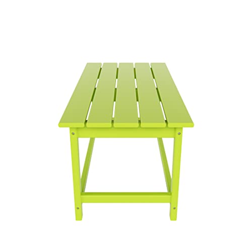 WestinTrends Malibu Outdoor Coffee Table, 35" x 17.5" All Weather Poly Lumber Patio Adirondack Coffee Table for Garden Lawn Porch Balcony, Lime