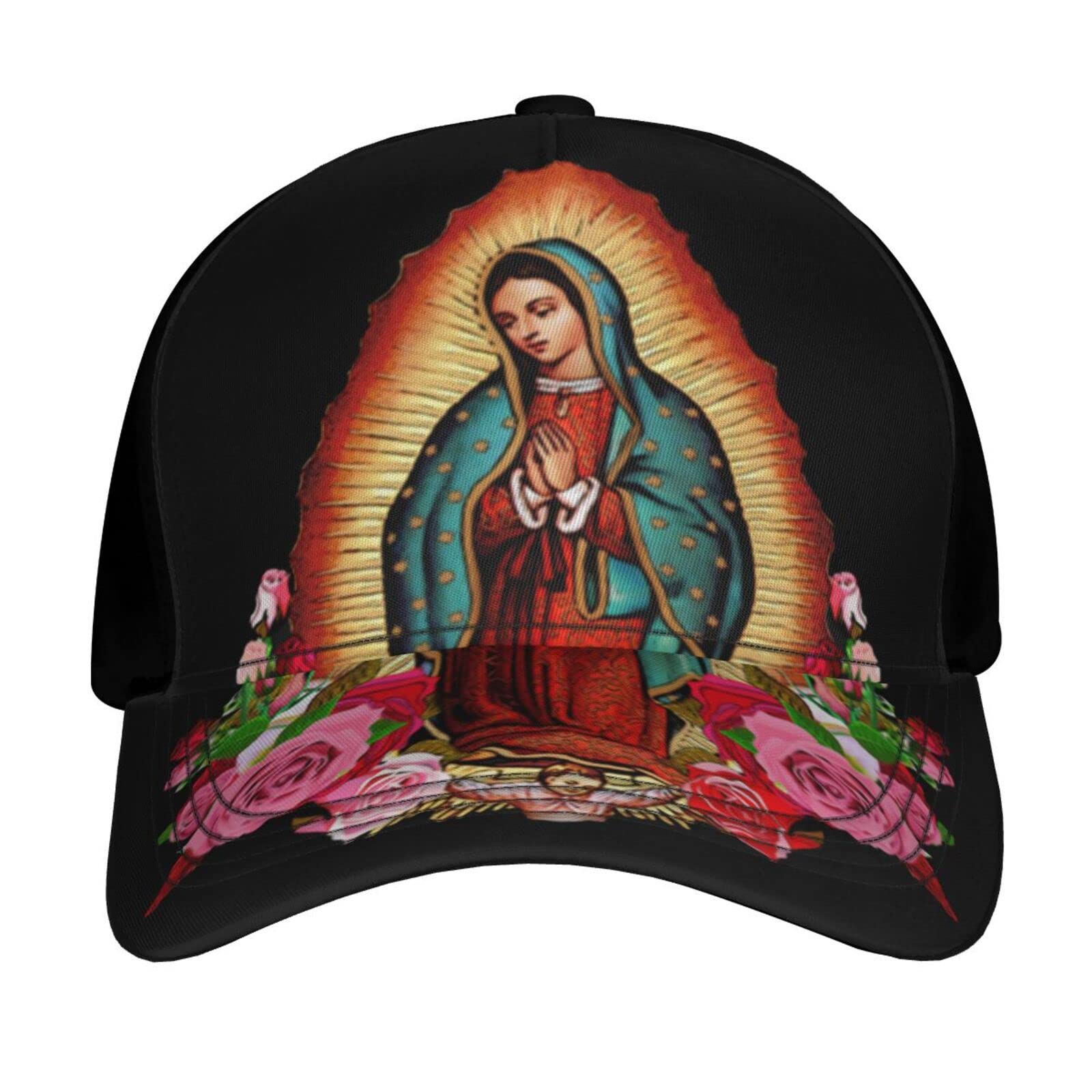 Our Lady of Guadalupe Virgin Mary Baseball Cap Plain Hat Adjustable Hats Dad Hat Cap for Men Women Black