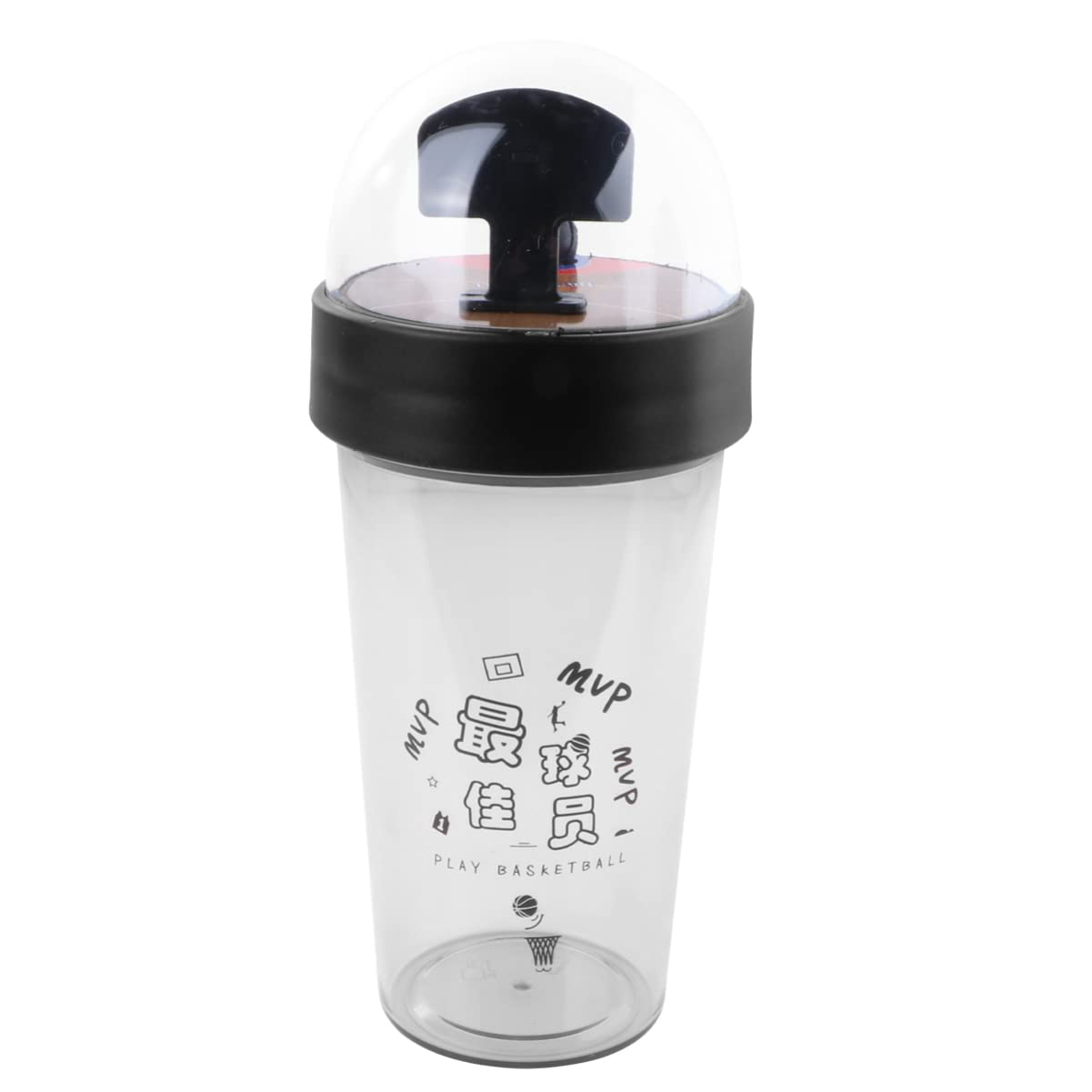 Tofficu Basketball Water Bottle Plastic Water Cup 500ml Creative Shooting Basket Water Bottle Fun Water Bottle Basketball Game Bottle for Students(Black)