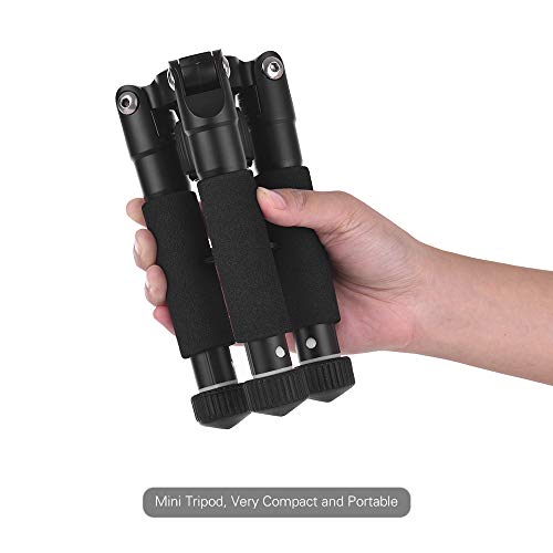 Tickas Aluminum Alloy Mini Tripod 3-Position Adjustment Telescopic Bracket 3/8 Inch Screw Max. Height 32.3cm for Action Camera