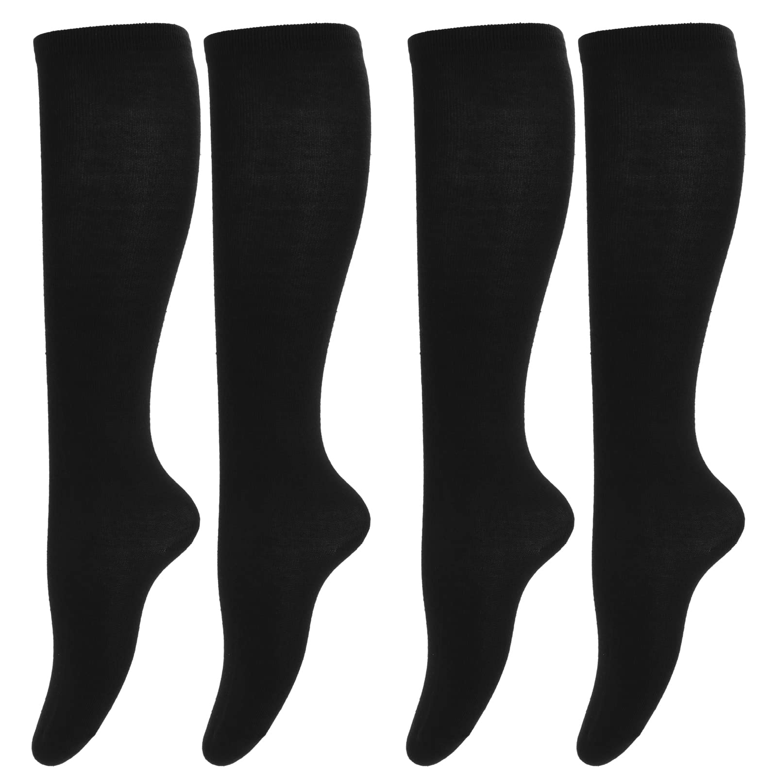 Sibba 2 Pair Womens Cotton Knee High Socks Winter Thermal Boot Top Long Socks Causal Soild Stripe Tube Knee Socks for Ski Snowboarding Hiking