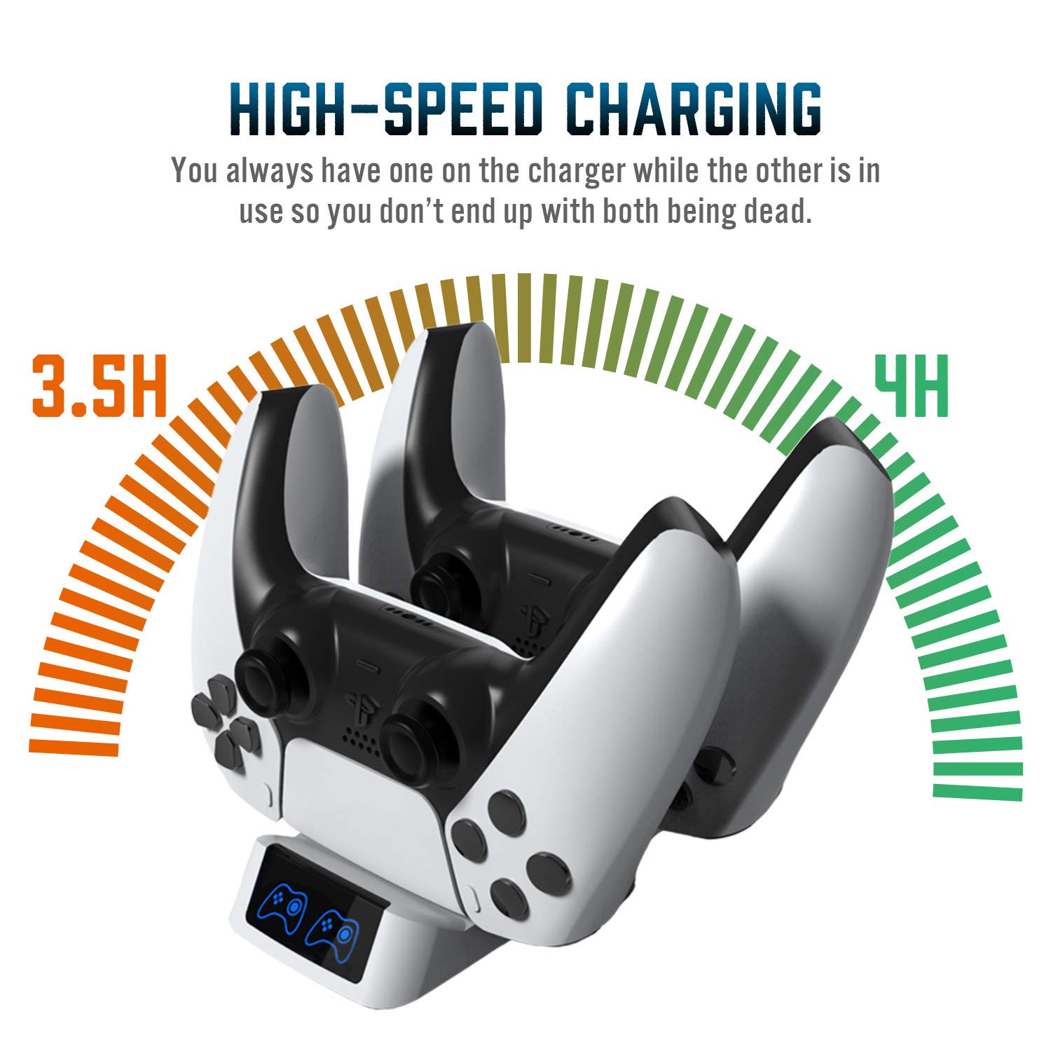 SADES PS5 Controller Charging Station Wireless Charging Receiver Adapter Compatible With PS5 Controller Gamepad,Fast Charger PS5 Wireless Handle Double Seat Charge