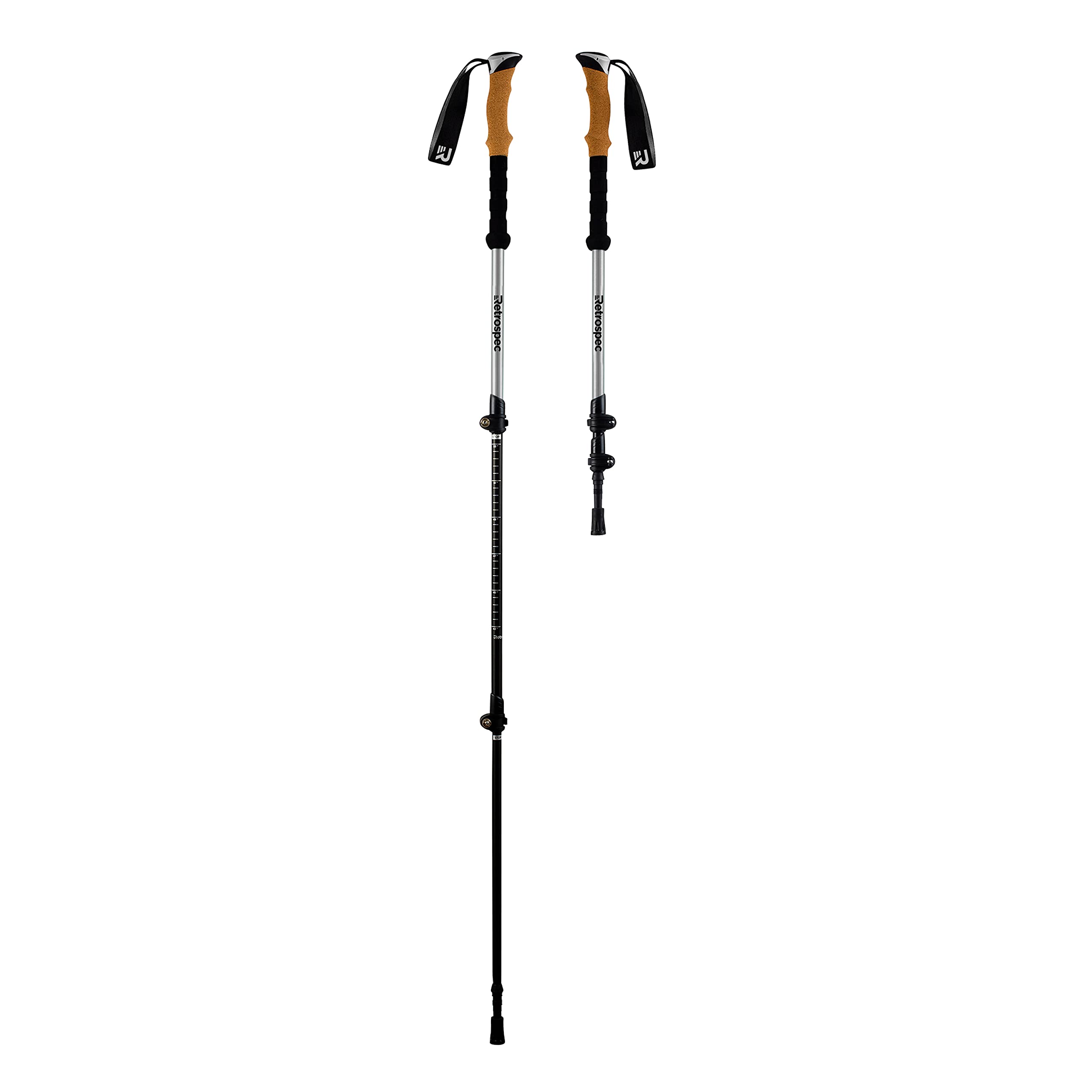 Retrospec Solstice Hiking Poles for Men & Women - Adjustable and Collapsible Lightweight Walking & Trekking Sticks - Aluminum w/ Cork or Foam Grip