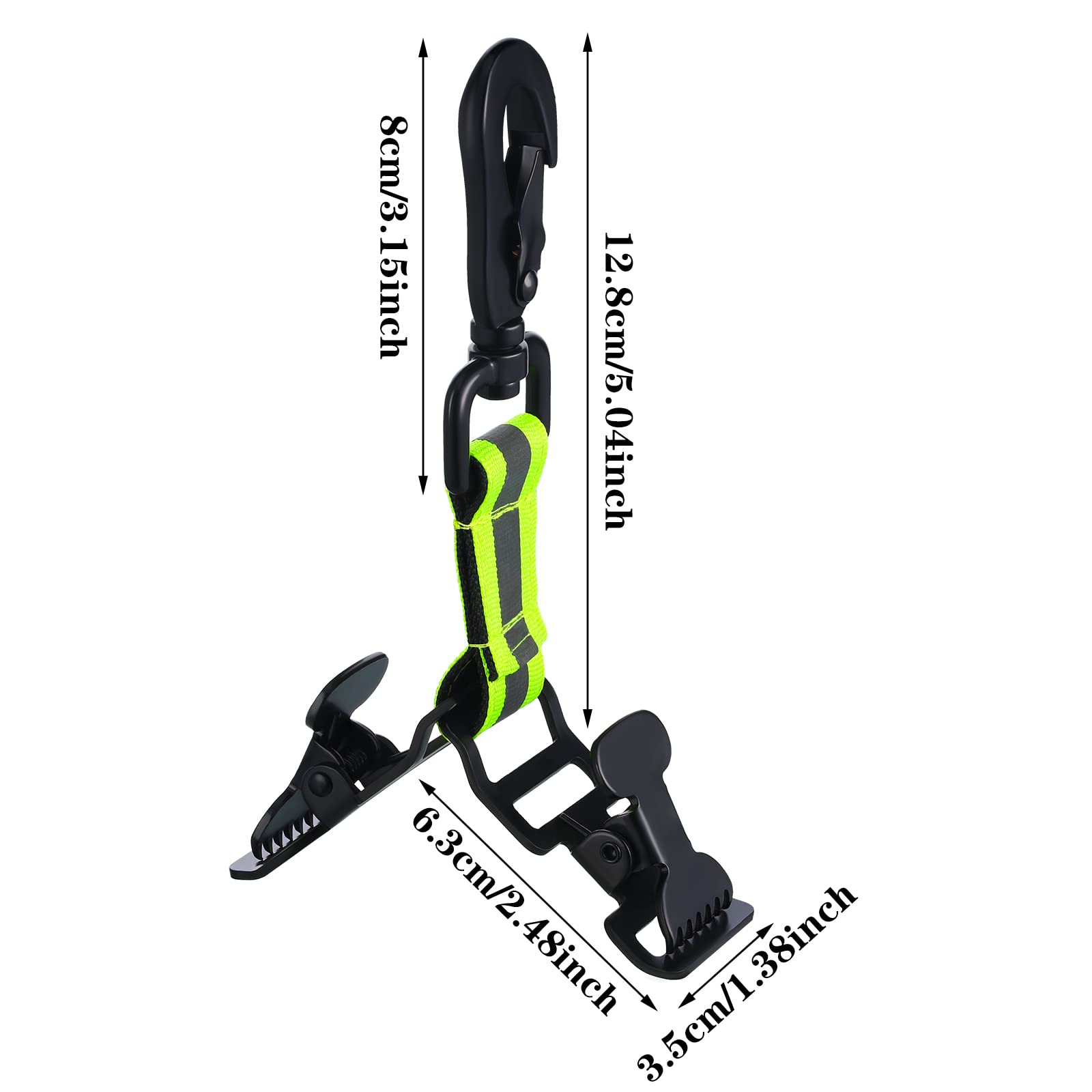 Yingzhao 2 Pieces Firefighter Glove Strap Safety Glove Holder Glove Clips Glove Belt Clip for Work Firefighter Rescue(Green)