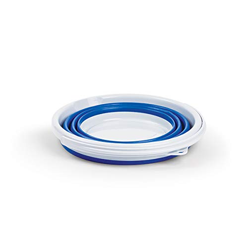 Quarrow Collapsible Fishing Bucket | Lightweight & Durable Bucket, Collapsible to 1.97â€, Blue, Medium
