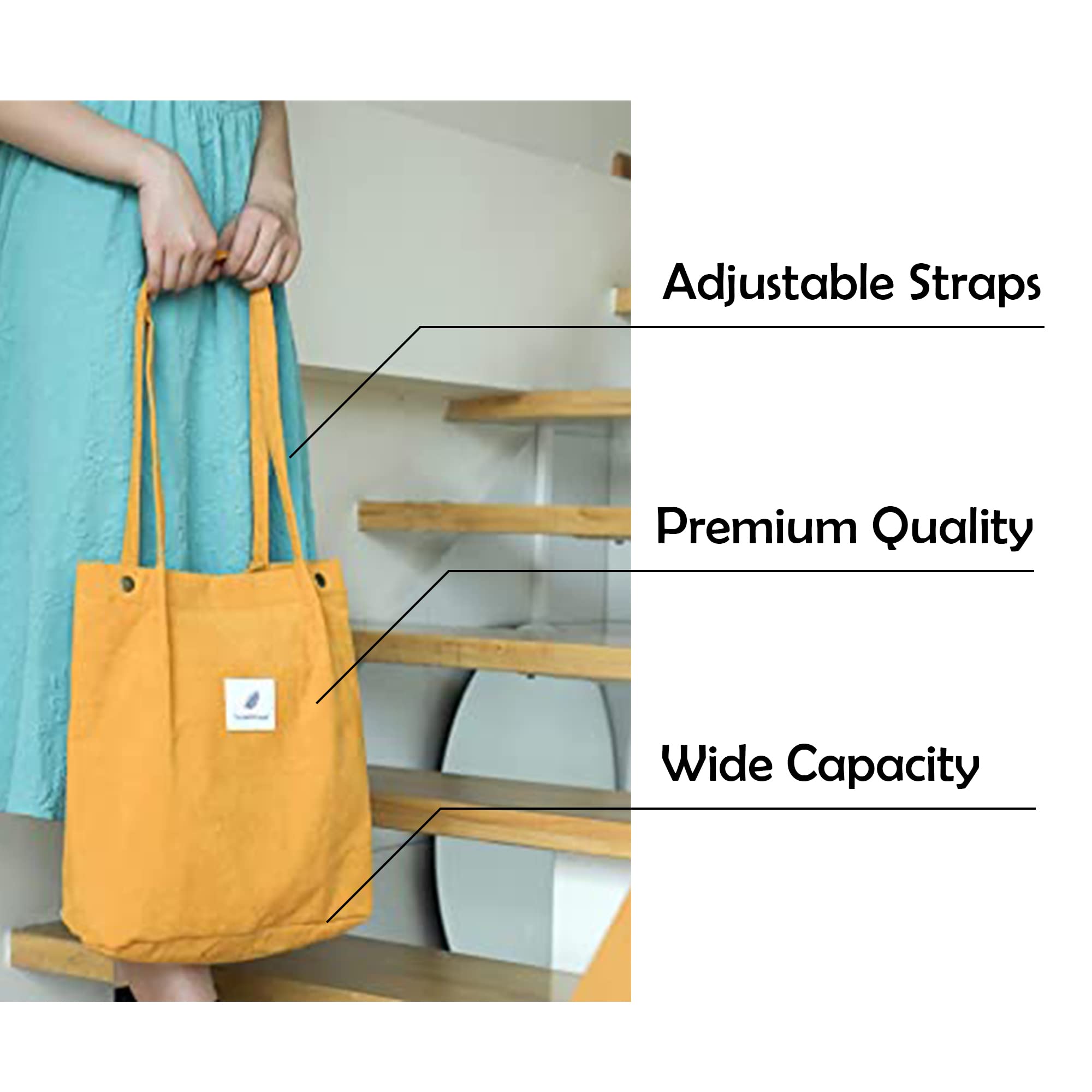 Sable Hub Women's Shopping Bag | Canvas Shoulder Hand Bags | Waterproof, Foldable Tote Bags, Comfortable for Outdoor - Orange
