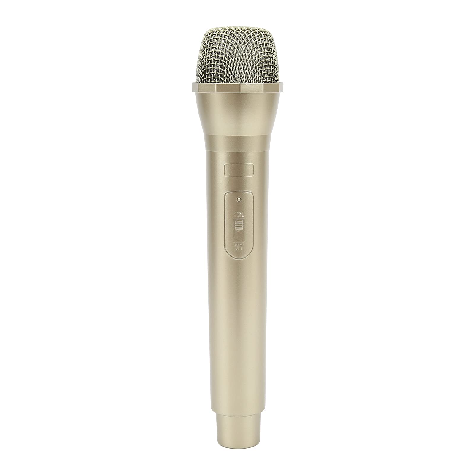 Shanrya Fake Microphone for Singing, Plastic Prop Mic Prop Microphone with 1 X Prop Microphone for Parties(Gold)