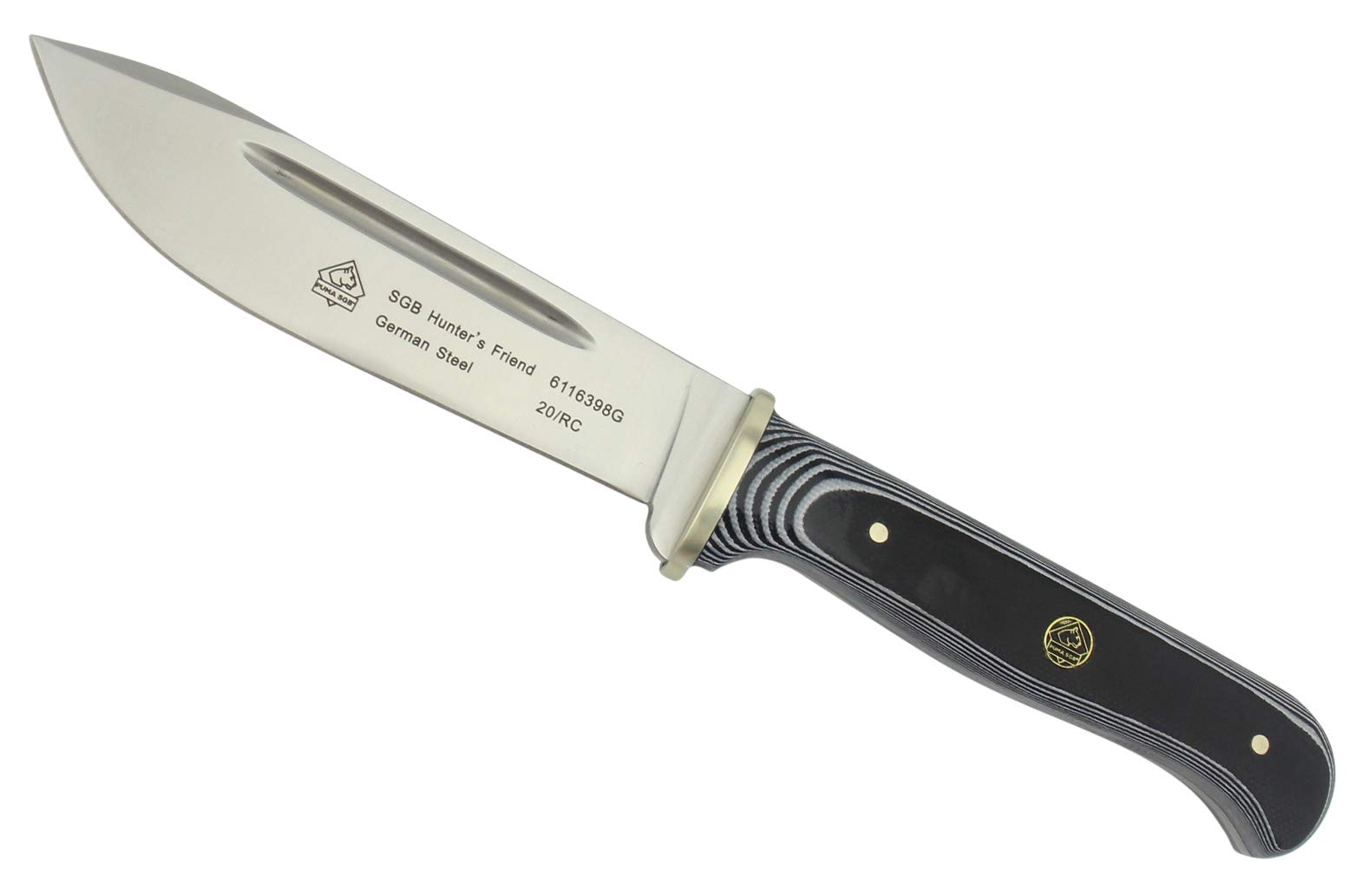 Puma SGB Hunter's Friend Layered Black G10 Hunting Knife with Leather Sheath