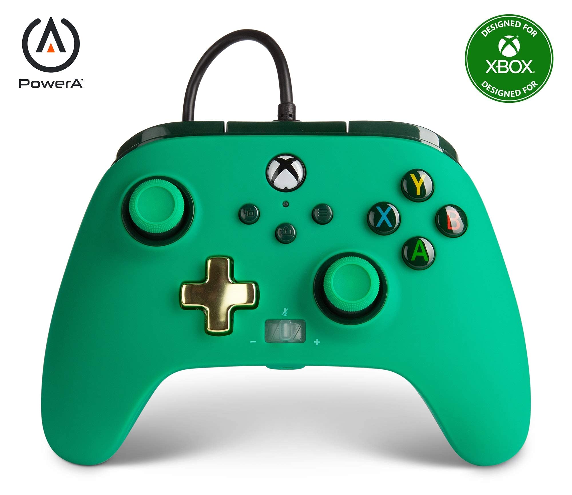 PowerA Enhanced Wired Controller for Xbox Series X|S - Green, Gamepad, Wired Video Game Controller, Gaming Controller, Works with Xbox One - Xbox Series X (Renewed)