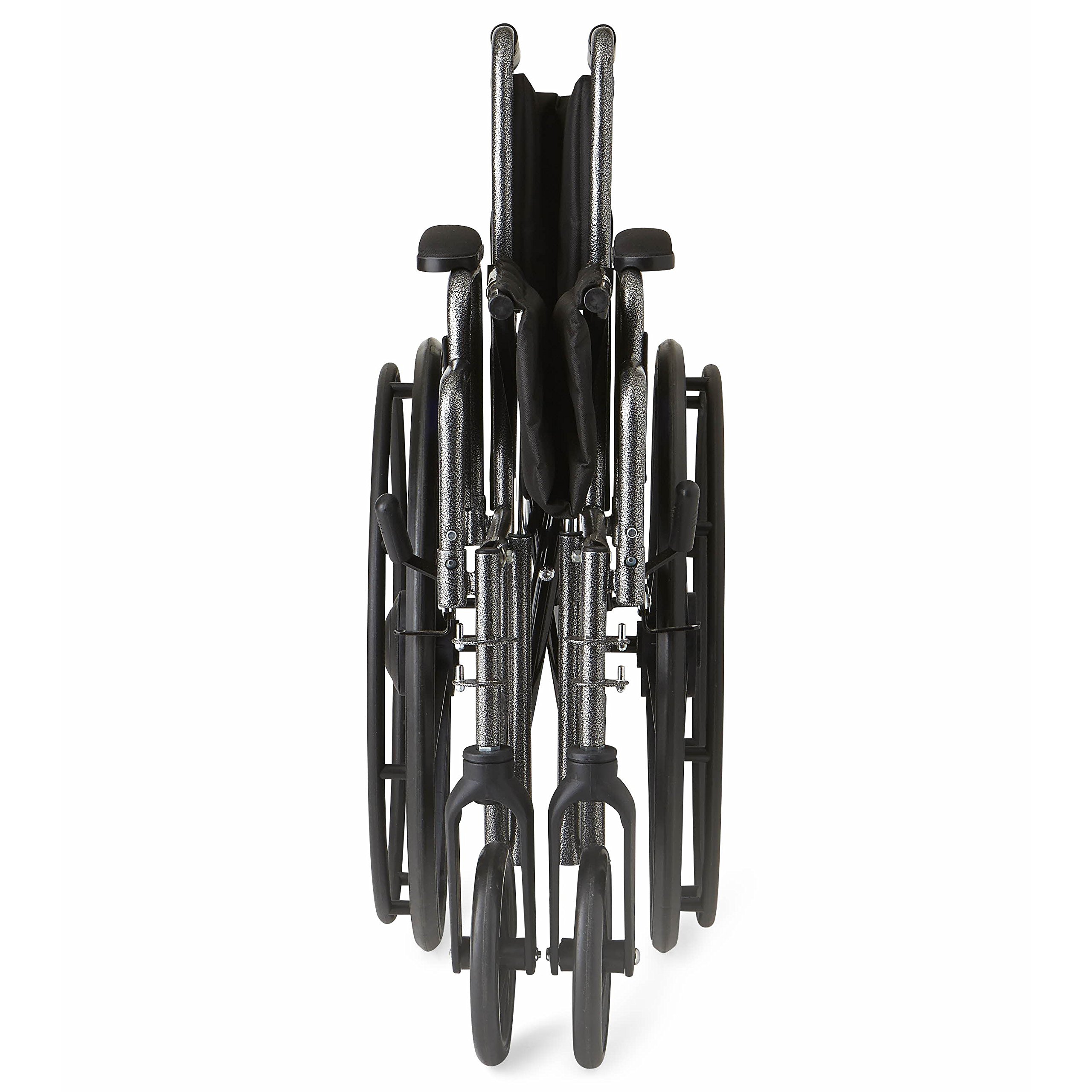Medline Strong and Sturdy Wheelchair with Desk-Length Arms and Swing-Away Leg Rests for Easy Transfers, 18” Seat