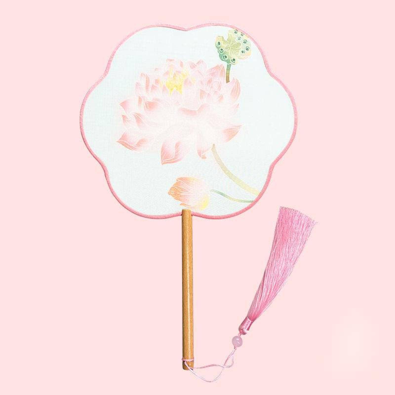 SAXTZDS Ancient Fan Fan Translucent Long Handle Group Fan Han Costume Costume Dance Fan Super Fairy Chinese Style Gift Special-Shaped Fan