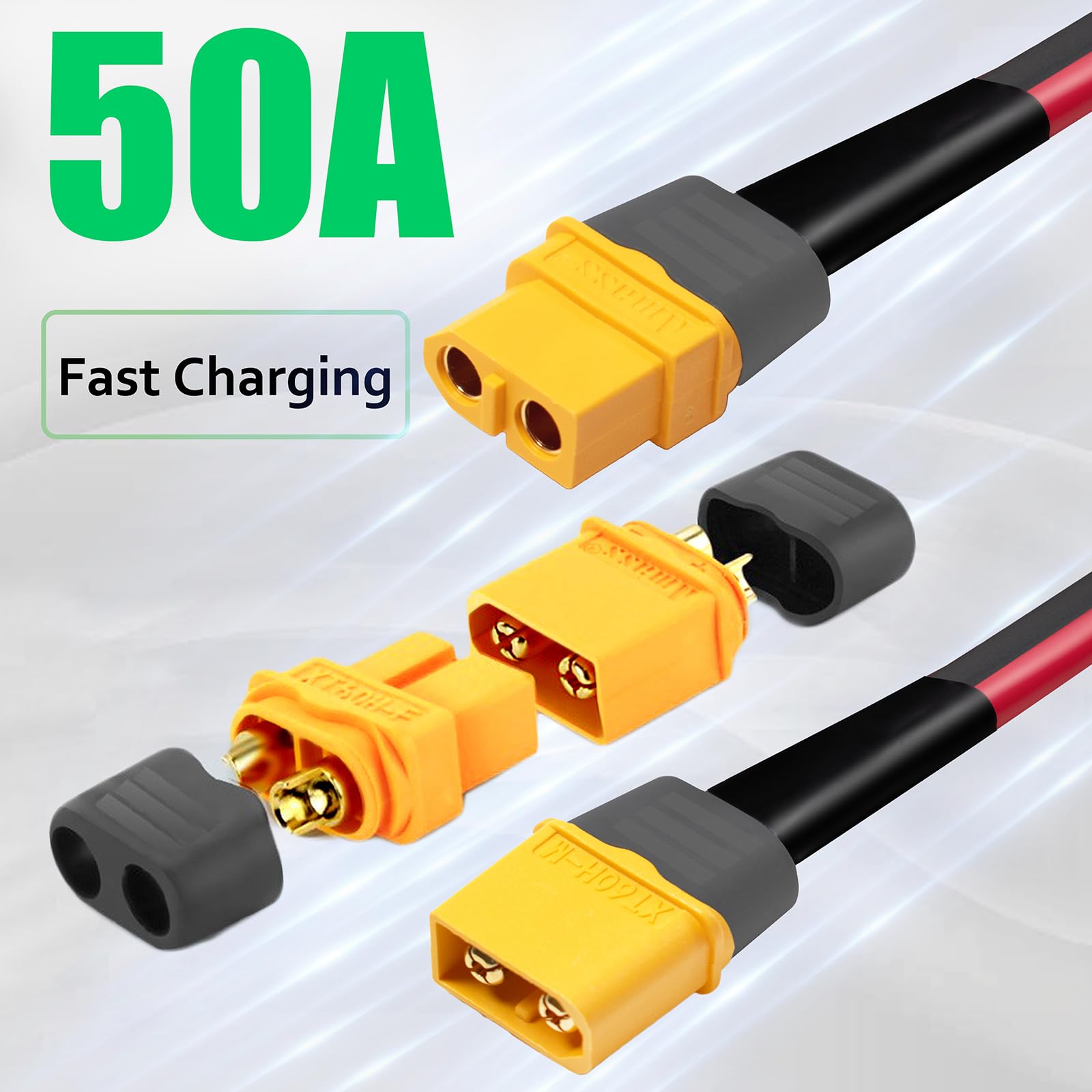 Magiktech 25FT XT60 Extension Cable with Male and Female Connectors XT60 Adapters Cable for Power Station and Rechargeable Batteries (12AWG 25FT)
