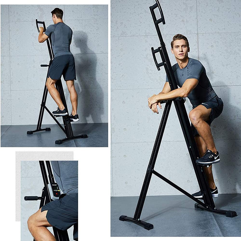 Vertical Climber Machine, Foldable Stair Stepper, Folding Vertical Climber Stepper Cardio Workout Fitness Gym for Home Gym