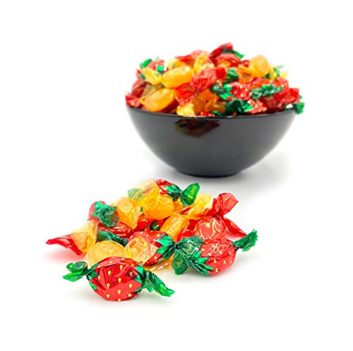 Old Fashioned Hard Candy Assortment, Butterscotch, Cinnamon, Strawberry Bon Bons (1 Pound Bag - Approx. 85 Count)