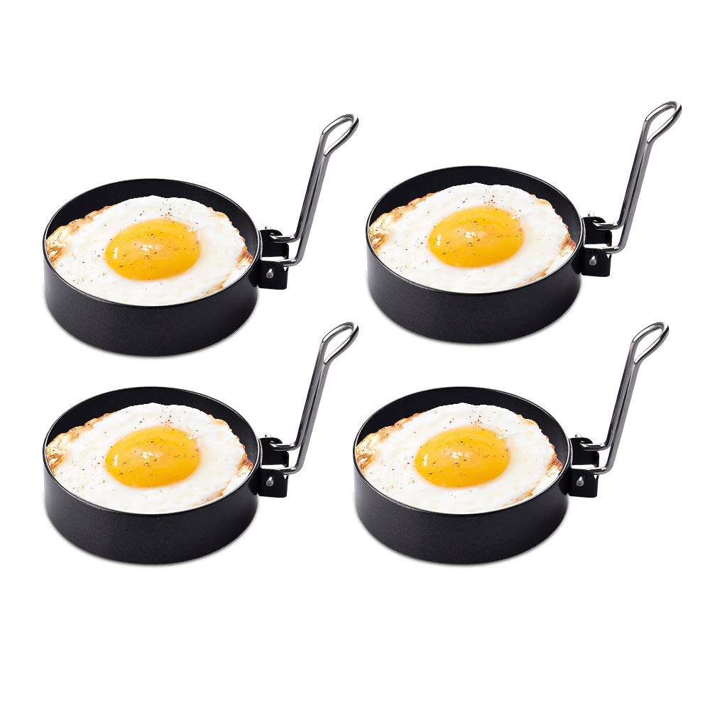 Stainless Steel Egg Rings, 4 Pack Egg Rings,Non Stick Round Egg Ring Mold Pancake Mold Maker For Fried Egg, Pancakes, Sandwiches