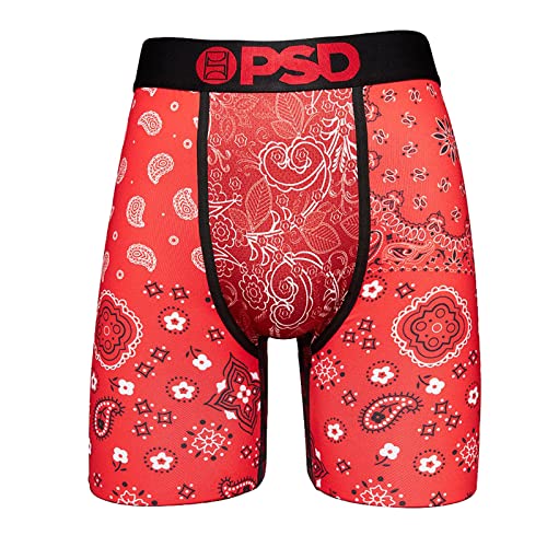 PSD Men's Hype Red Bandana Boxer Briefs, Red, S