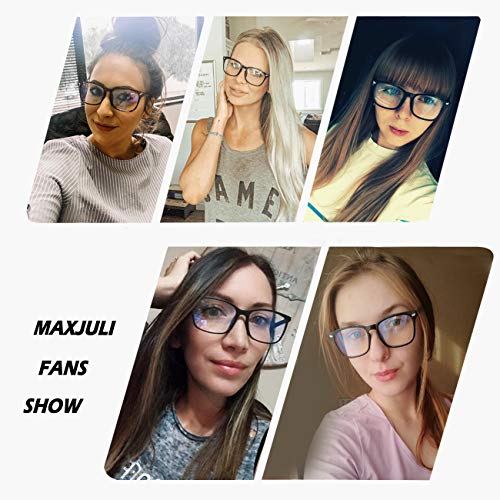Maxjuli Blue Light Blocking Glasses,Computer Reading/Gaming/TV/Phones Glasses for Women Men(Transparent)