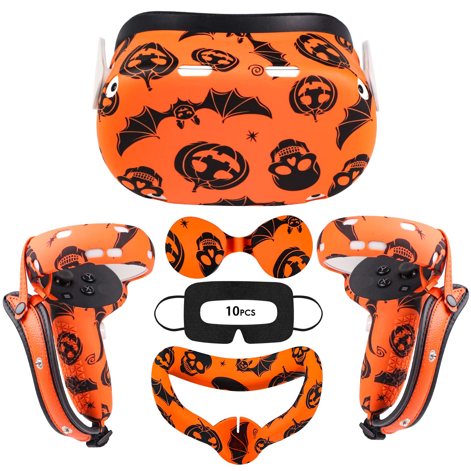 YIZEIJOB VR Accessories for Meta Quest 2, Protective Silicone Cover Set Compatible with Oculus Quest 2, Unique Patterns to Dress Up Quest 2 Headset & Controllers