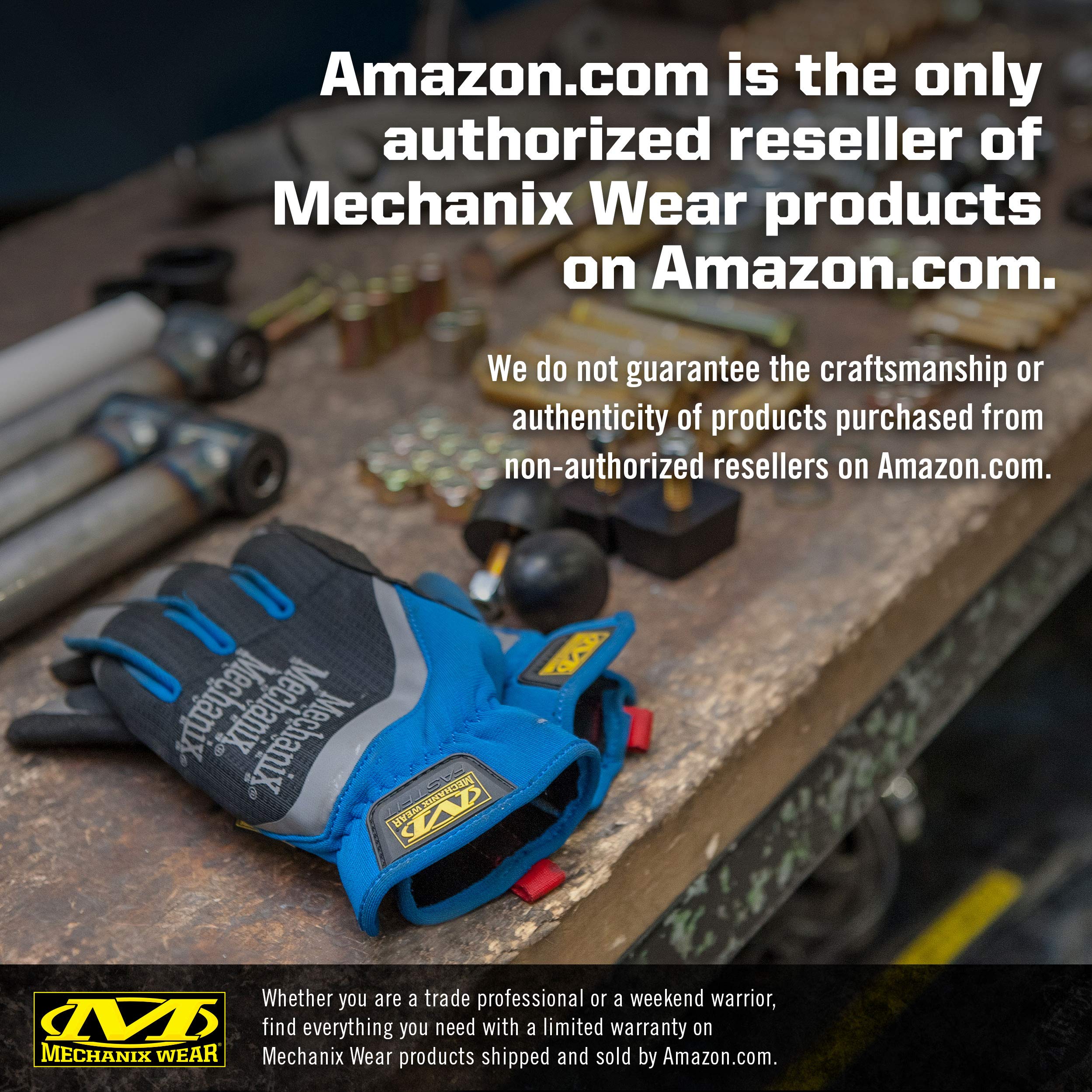 Mechanix Wear: FastFit Work Glove with Elastic Cuff for Secure Fit, Performance Gloves for Multi-Purpose Use, Touchscreen Capable Safety Gloves for Men (Yellow, Large)