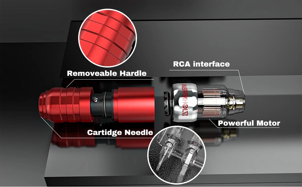 Wormhole Tattoo Kit, Rotary Tattoo Pen for Beginner,Tattoo Machine Kit Professional Complete with Tattoo Cartridge Needles, Tattoo Supplies