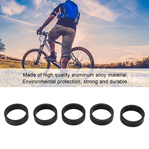 Shanrya Road Bike Headset Washer, Fine Workmanship Bicycle Headset Spacer Glossy Environmental Protection for Cycling(Black)