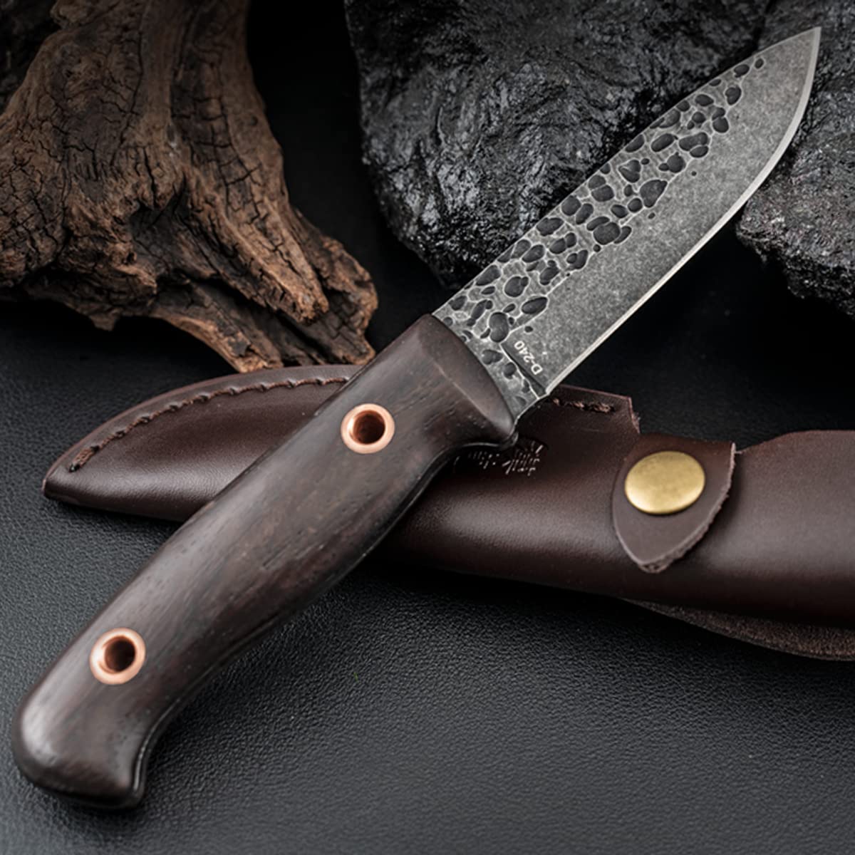 TANSOLE TAN SOLE HX OUTDOORS fixed blade knife with leather sheath for survival camping edc full tang men cowboy knives 8.38 inch