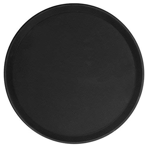Rubber Coated Plastic Bar Tray Round 14" Black