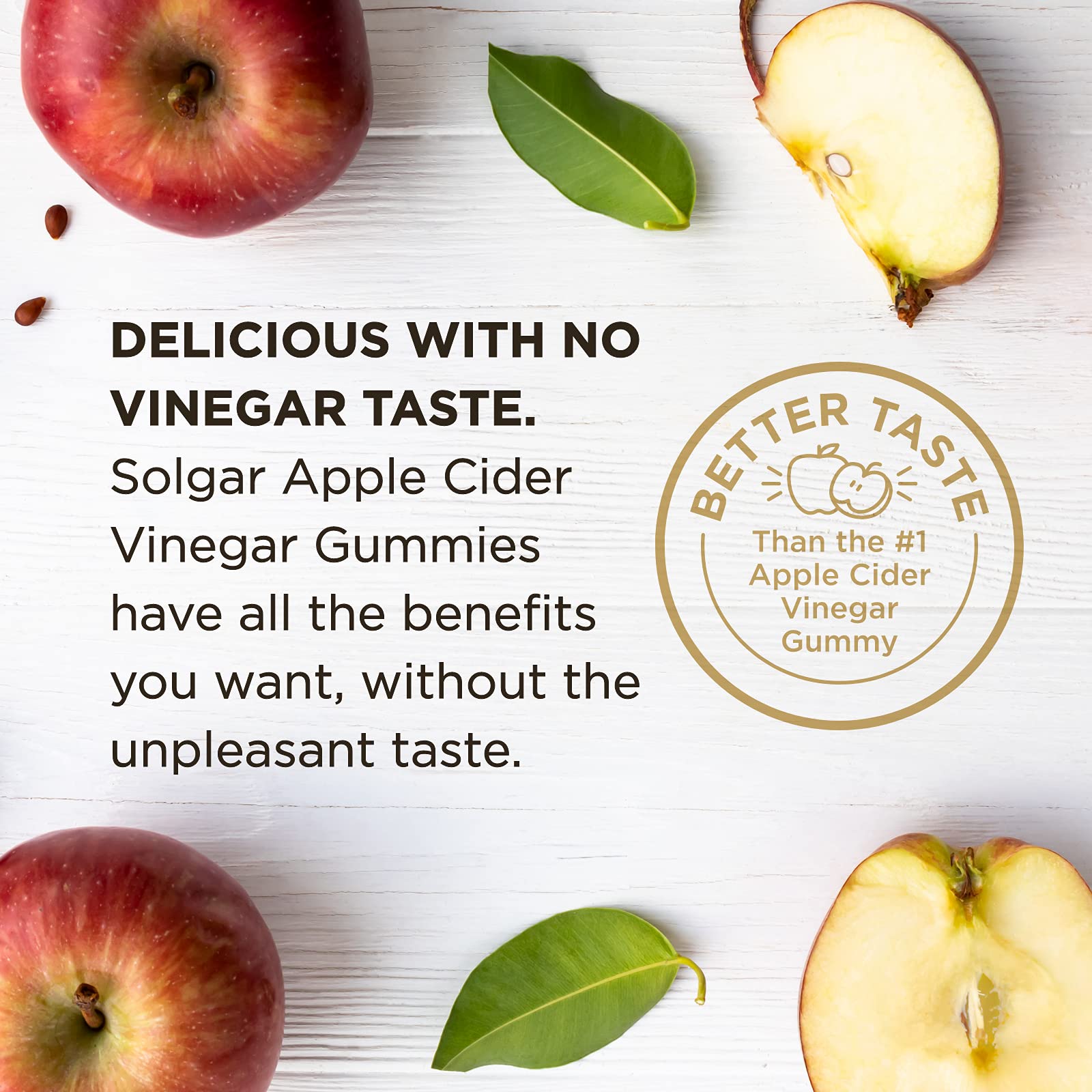 Solgar Apple Cider Vinegar 1000 mg Gummies, Great-Tasting Raspberry Pomegranate Flavor, Plus Vitamin B12, Supports Energy Metabolism, Non-GMO & Vegan, 25 Servings, 50 Count