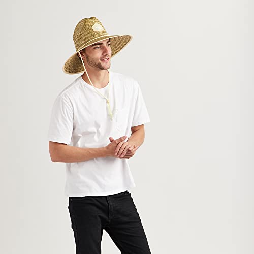 Straw Hat for Men & Women |Lifeguard Hat, Beach Hat & Sun Hat | Wide Brim for Sun Protection | One Size | Sunshine | Hemlock