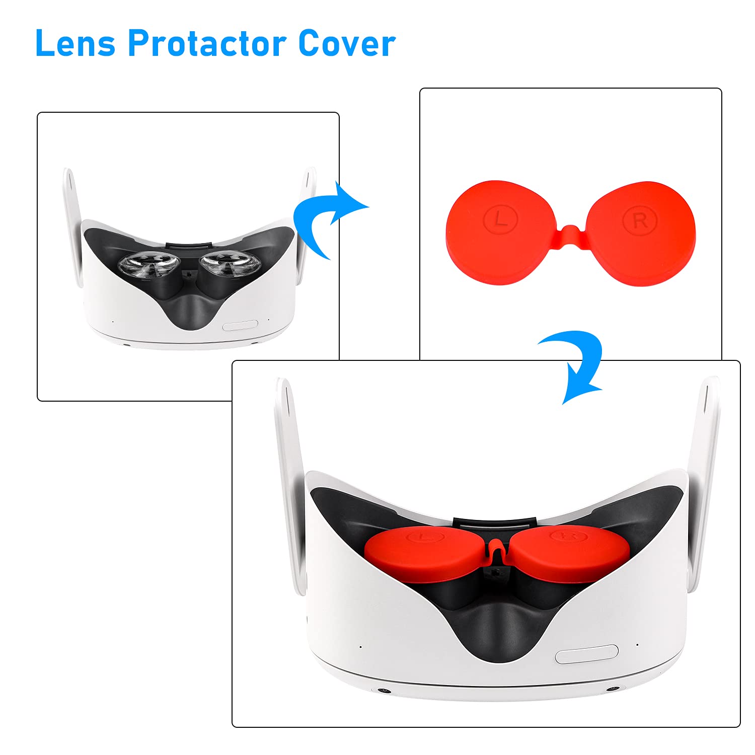 YIZEIJOB Silicone Cover Set Accessories for Oculus Quest 2, Quest 2 Front Shell Protector Cover, Controller Grips Cover, Lens Protective Cover, Anti-Throw Face Pad, 4PCS VR Bundle-Red
