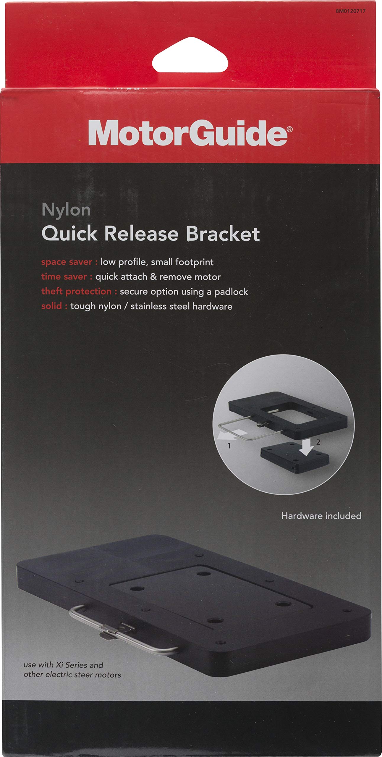 MotorGuide 8M0120717 Xi Series Quick-Release Mounting Bracket Kit for Trolling Motors β Composite β Black
