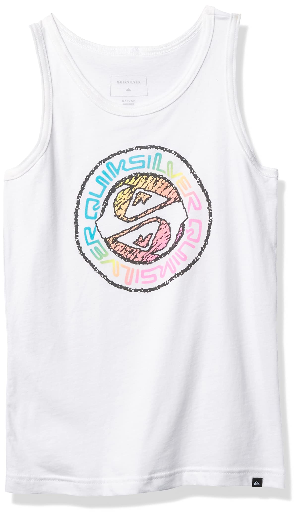 Quiksilver Youth Boys Graphic Tee Tank Top Shirt, White AQBZT04009, XL/16