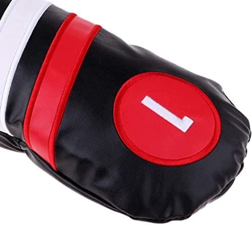 SGerste 1 or 3Pcs Golf Headcovers Set 1 3 5 Driver & Fairway Woods Head Covers with Elastic Closure Waterproof PU Leather Golfer Equipment Gift (Black Driver Cover)