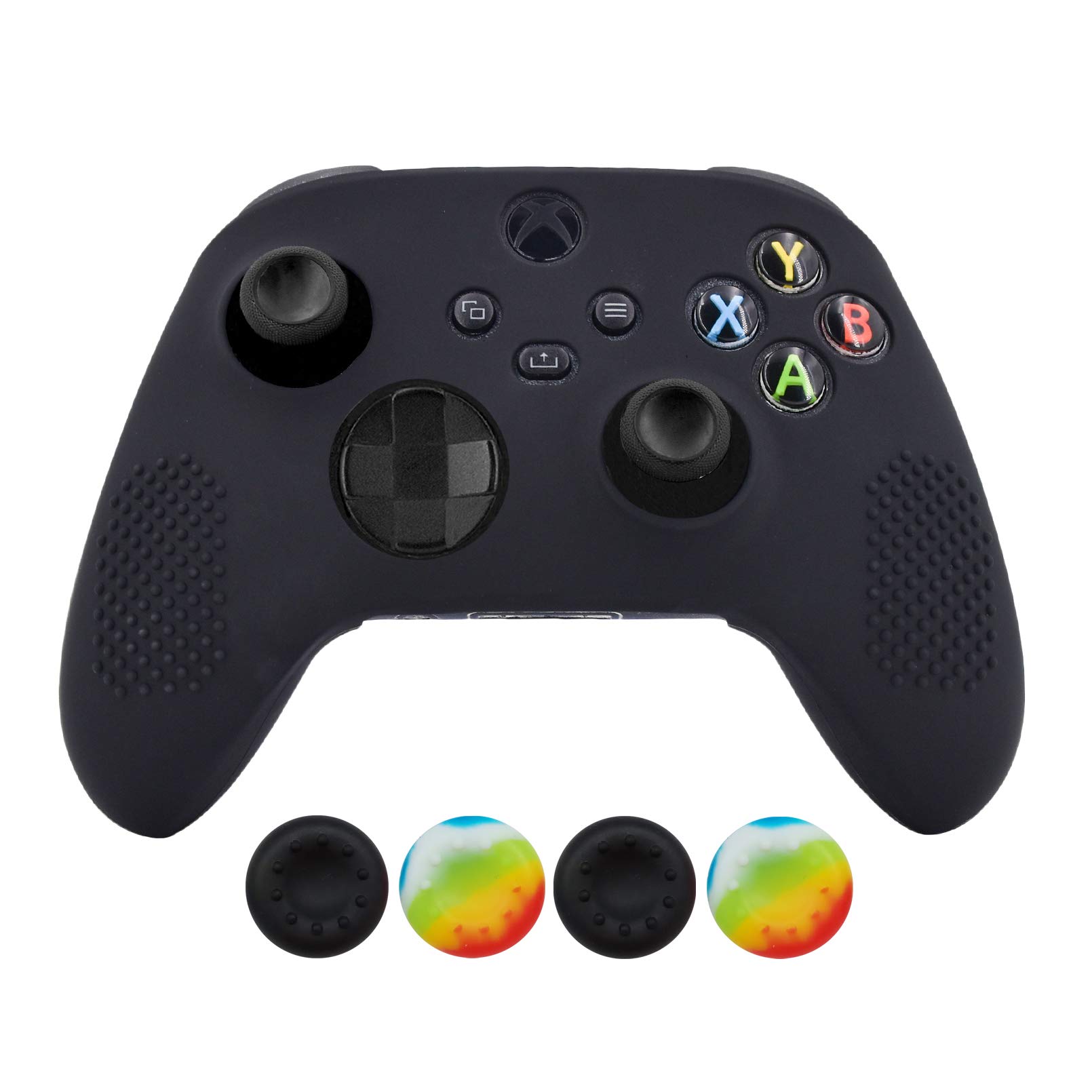 Skin for Xbox Series X/S Controller-Hikfly Silicone Cover Case for Xbox SX Controller Grips,Non-Slip Sleeve for Games Controller -1x Skin with 10 x Thumb Grip Caps(WhitePuke)