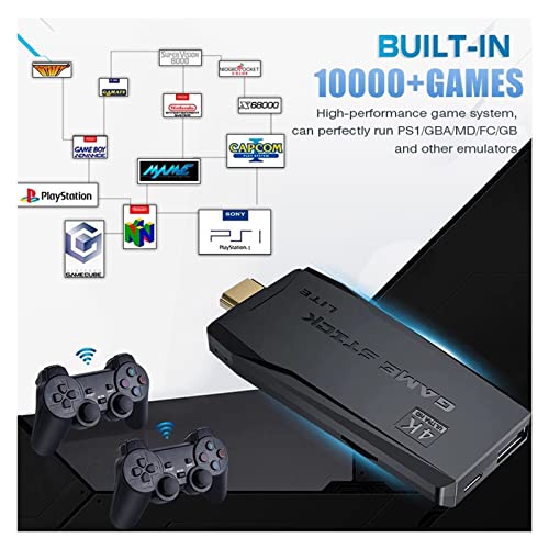 TOBAYA Gift Video Game Console 2.4G Double Wireless Controller Game Stick 4K 10000 Games 64 32GB Retro Games for PS1/GBA Boy Christmas GIF