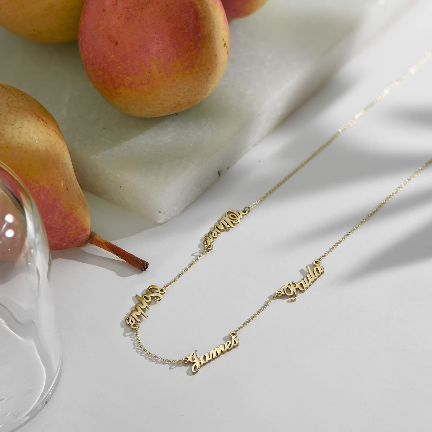 Oak&Luna Personalized Multiple Necklace with Names - Custom Jewelry