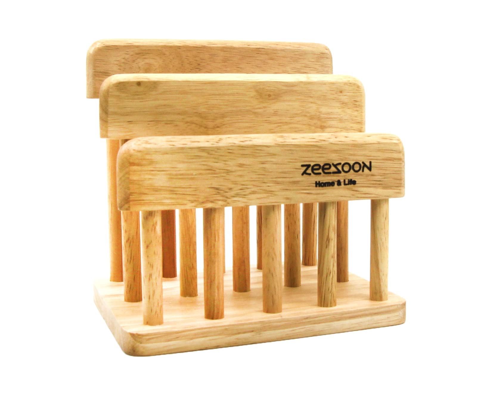 ZEESOON Beach Wooden Dual Cutting Board Rack Chopping Board Organizer Stand Holder Kitchen, Cutting Boards for Kitchen with Holder, Pantry Organization, Kitchen Cabinet Organizer