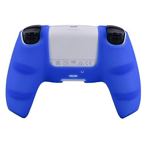 PS5 Controller Cover,Hikfly Silicone Grip for Sony PlayStation5 Controller Skin Protector Faceplates Kits Video Games Pack 2 Covers with 8pcs Thumb Grips Caps(Red,Blue)