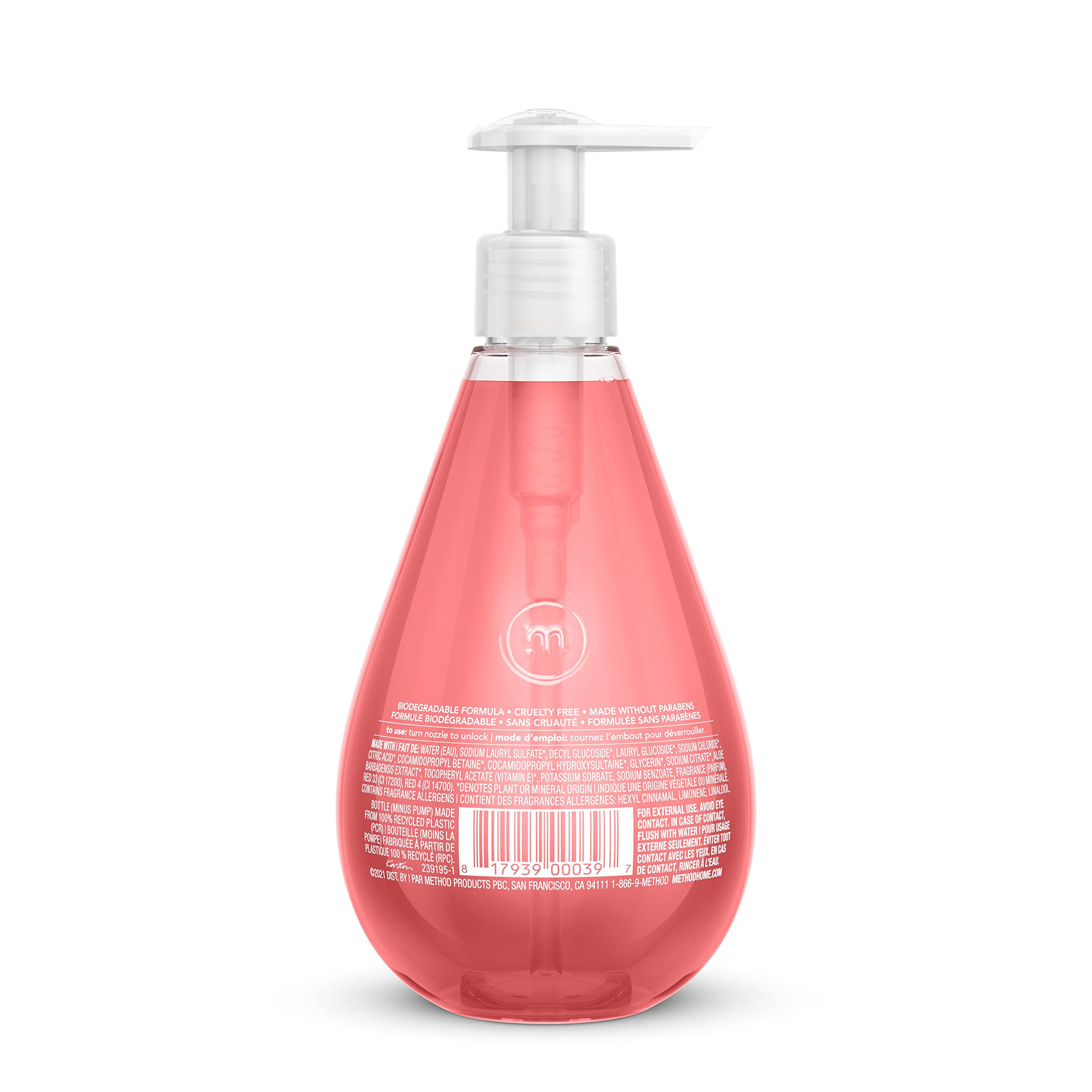 Method Gel Hand Soap, Pink Grapefruit, 12 oz, 3 pack, Packaging May Vary