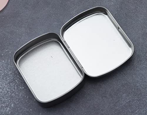 Ruwado 4 Pcs Small Storage Box Metal 6 x 5 x 1.5 cm Rectangle Empty Hinged Tins with Lid Organizers Containers for Earring Crafting Jewely Pills Home Hooks Small Items (Leaves)