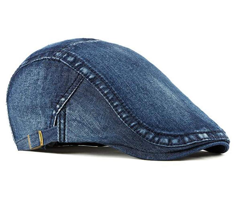 Qunson Mens Denim Cotton Newsboy Cap Ivy Gatsby Driving Hunting Cabbie Hats