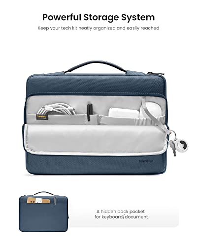 tomtoc 360 Protective Laptop Carrying Case for 14-inch MacBook Pro M3 A2992 A2918 M2/M1 Pro/Max A2779 A2442 2023-2021, 12.9-inch iPad Pro 3rd-6th Gen, Water-Resistant MacBook Accessory Bag Sleeve