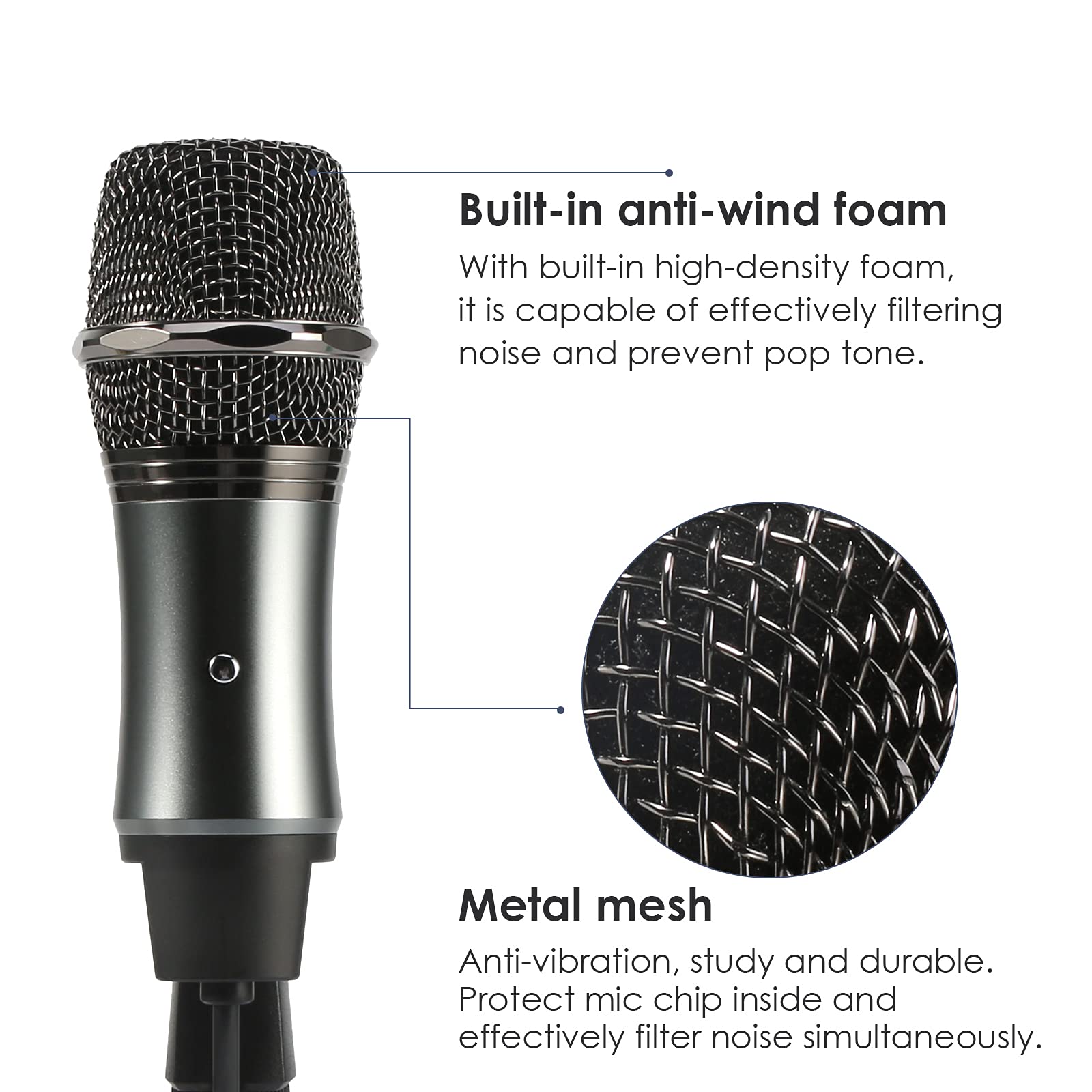 SOONHUA USB Microphone for Laptop, PC, TikTok, YouTube, Skype - Omnidirectional Condenser Mic with Tripod Stand, 90 Adjustable, Cardioid Pattern, Solid Metal Construction